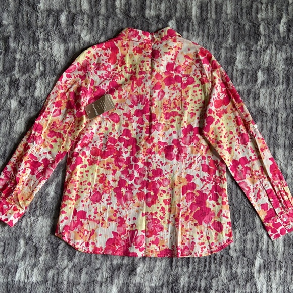 White Stag | Tops | Nwtwhite Stag Pink Watercolor Long Sleeve Buttondown Blouse Size Lg 214 ...